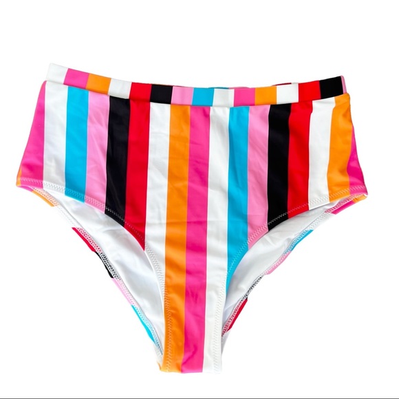 Swim | Multicolor Striped High Waisted Swim Bottom Small | Poshmark